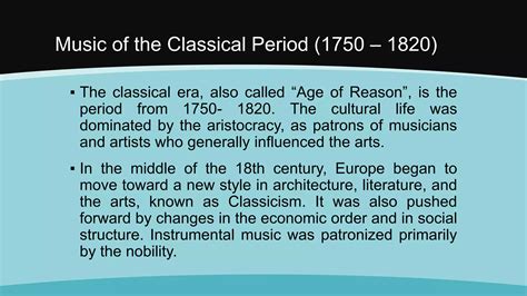 Music Of The Classical Period 1750 Pptx