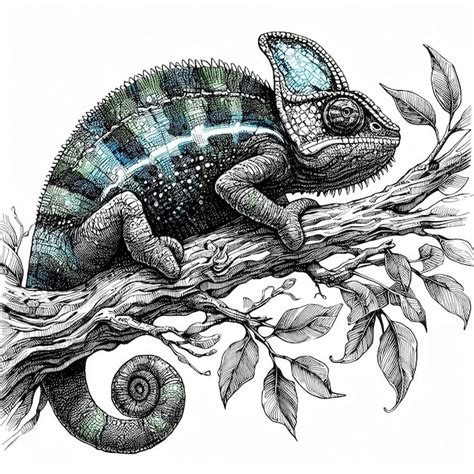 Chameleon Sketch Premium AI Generated Image