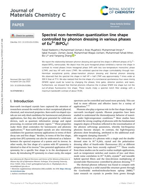Pdf Spectral Non Hermitian Quantization Line Shape Controlled By Phonon Dressing In Various