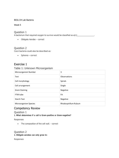 BIOL134 Week 5 Lab Assignment - Bacteria | Course Resources