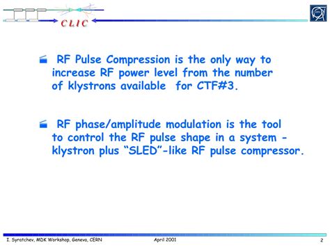 Ppt Rf Pulse Compression System For Ctf3 Isyratchev Cern