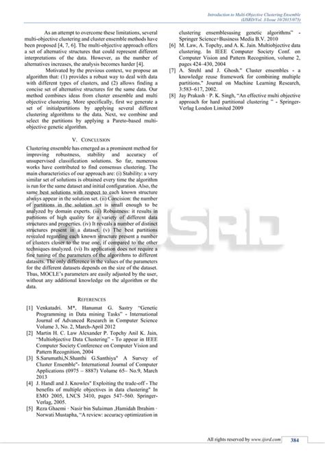 Introduction To Multi Objective Clustering Ensemble Pdf