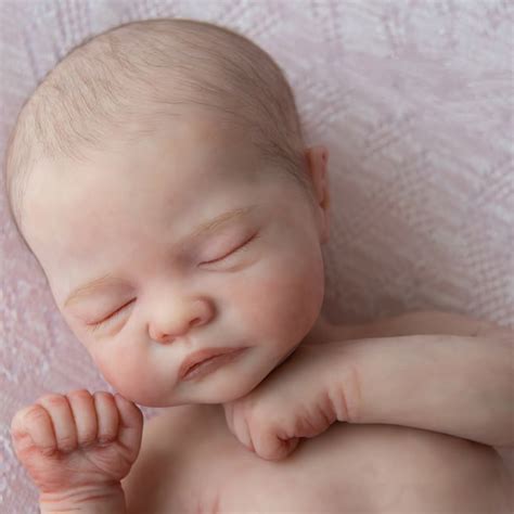 17 Cute Lifelike Handmade Silicone Vinyl Sleeping Doll Setclothes And