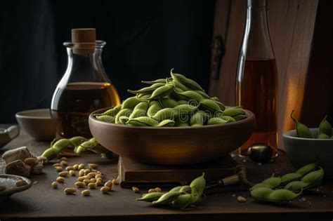 Steamed Garlic Sesame Edamame Stock Illustration Illustration Of