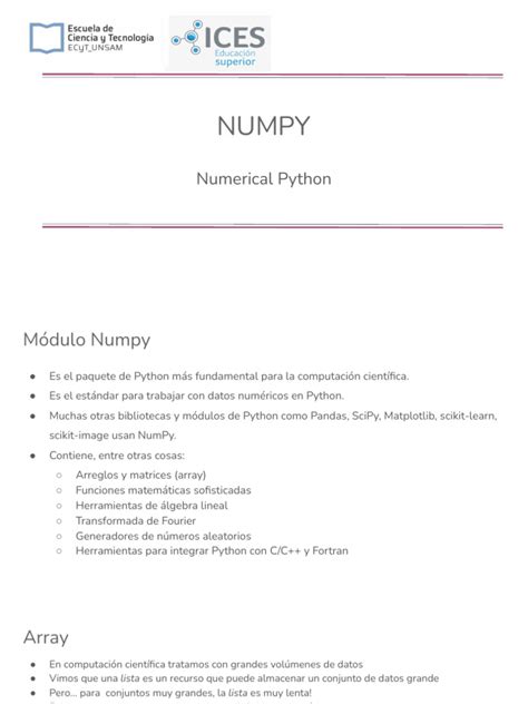 modulo numpy pdf programación de computadoras matemáticas