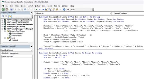 cara membuat terbilang tanggal otomatis di excel dengan vba udf