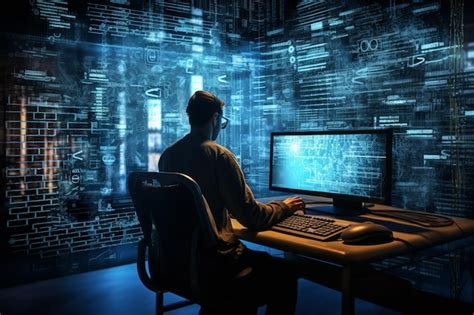 Premium Photo Abstract Representation Of A Computer Programmer Generative Ai