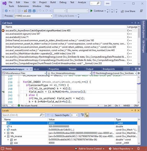 Debugging OOMMF In Visual Studio C Source Code Debuggers Chapter Debugging