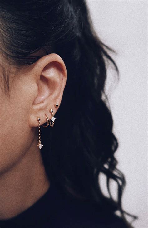 Chain Loop Earrings Chain Hoop Earrings Gold Chain Earrings Etsy