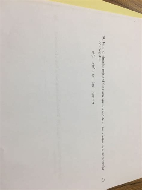 Solved Find All Singular Points Of The Given Equation Chegg Com