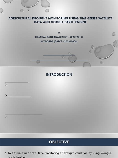 Agricultural Drought Monitoring Using Time Series Satellite Data And Gee Pdf Drought