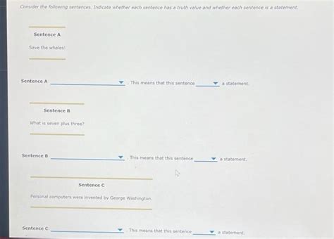 Consider The Following Sentences Indicate Whether