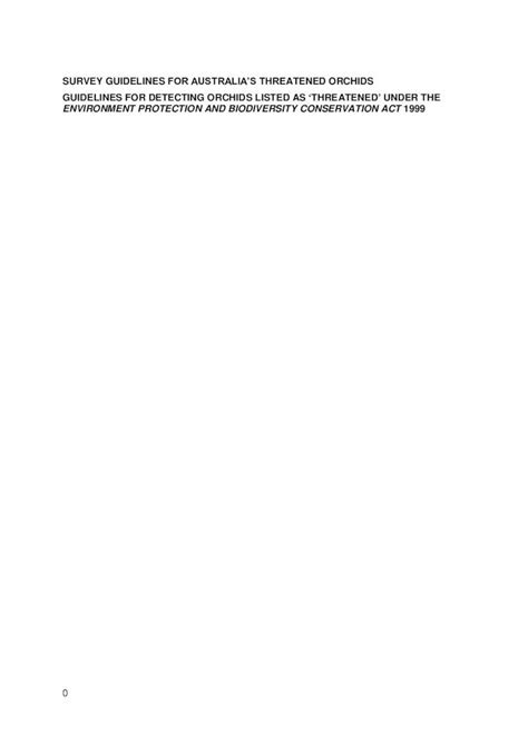 Pdf Draft Survey Guidelines For Australia S Threatened Orchids · 0