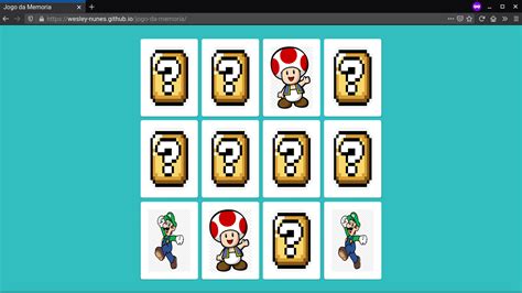 Github Wesley Nunesjogo Da Memoria Jogo Da Memória Utilizando Apenas Html Css E Javascript