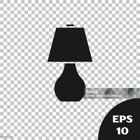 투명 한 배경에 격리 된 검은 색 테이블 램프 아이콘입니다 벡터 일러스트레이션 0명에 대한 스톡 벡터 아트 및 기타 이미지 0명 가구 개념 Istock