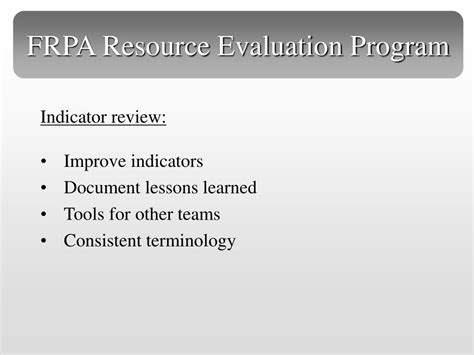 Ppt Frpa Resource Evaluation Program Powerpoint Presentation Free