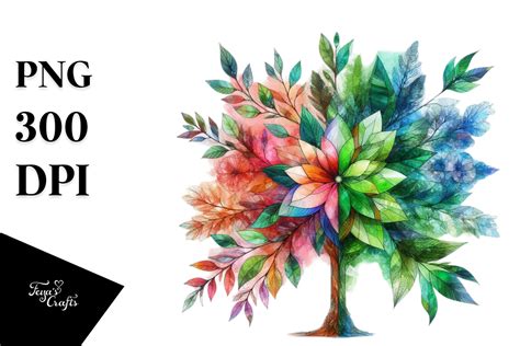 Abstract Frame Vibrant Tree PNG Graphic By Anastasia Feya Creative Fabrica