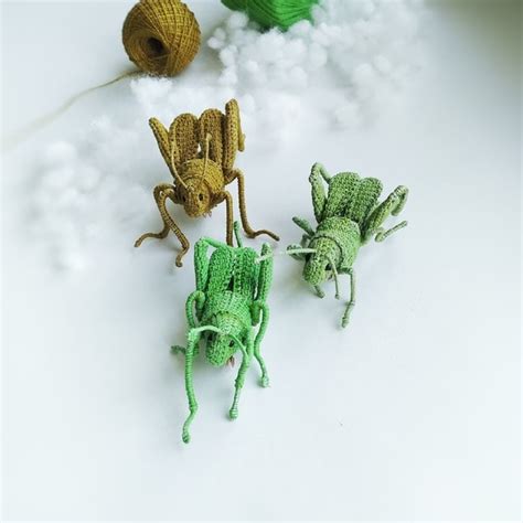 Grasshopper Crochet Pattern Cute Toy Pattern Brooch Guide Inspire