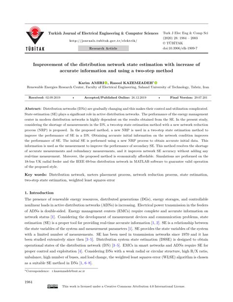 Pdf Improvement Of The Distribution Network State Estimation With