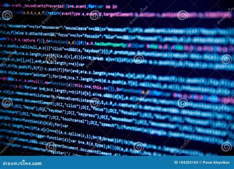 Screen With Software Developer Code Stock Image Image Of Html Black