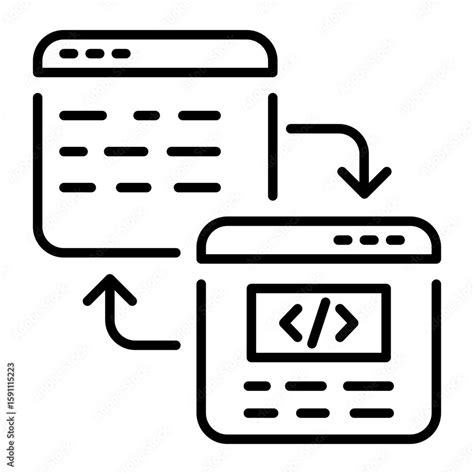 A Line Style Icon Showing Code Refactoring Stock Vector Adobe Stock
