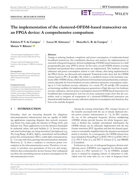Pdf The Implementation Of The Clustered Ofdm Based Transceiver On An