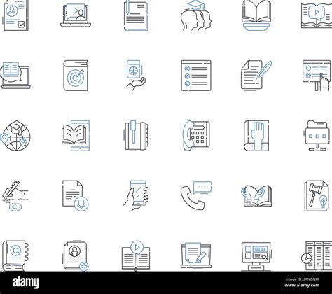 Customer Service Line Icons Collection Satisfaction Support