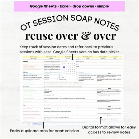 Occupational Therapy Soap Note Template Ot Soap Note Template Tpt