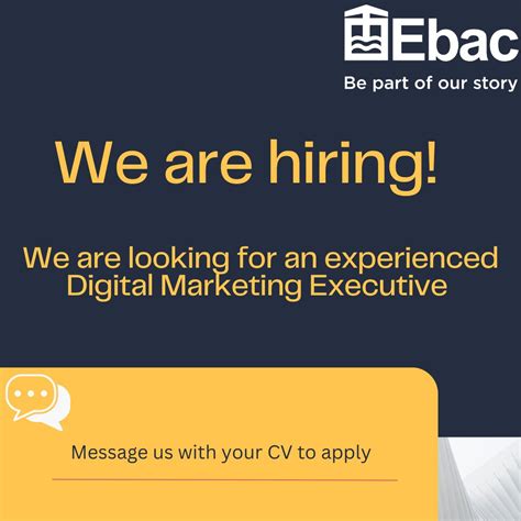 Ebac Ltd On Linkedin 🚀 Were Hiring Join The Ebac Team As A Digital Marketing Executive