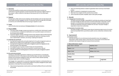 Corrective Action Plan Template