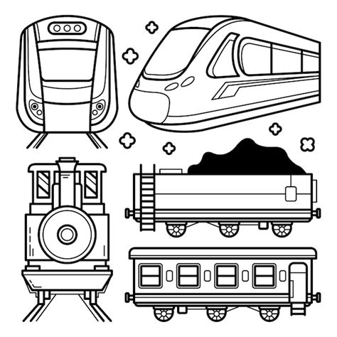 Premium Vector Collection Of Train Doodle