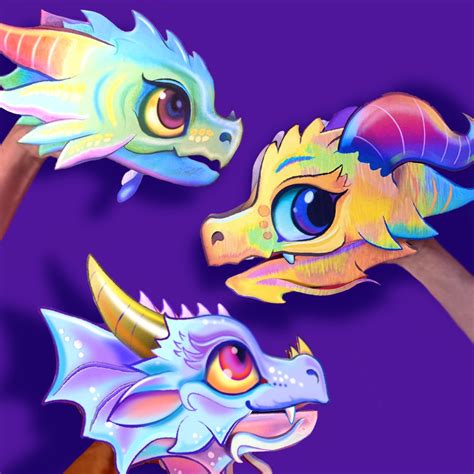 Baby Dragon Hand Puppet Craft Get Crafty Today Happythought