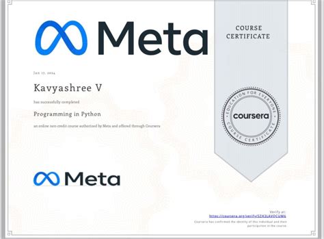 Kavya Shree On Linkedin Happy To Share A Certificate From Meta