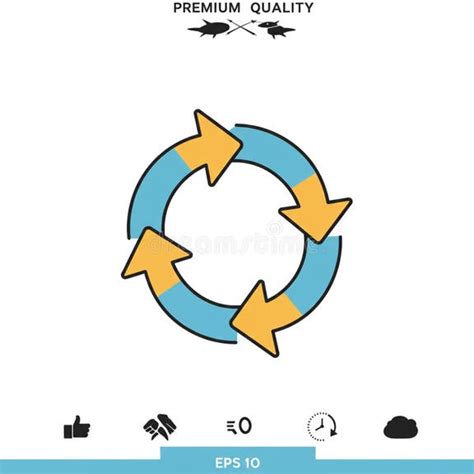Circular Diagram With Four Interconnected Arrows Forming A Loop Arrows Are Orange Stock