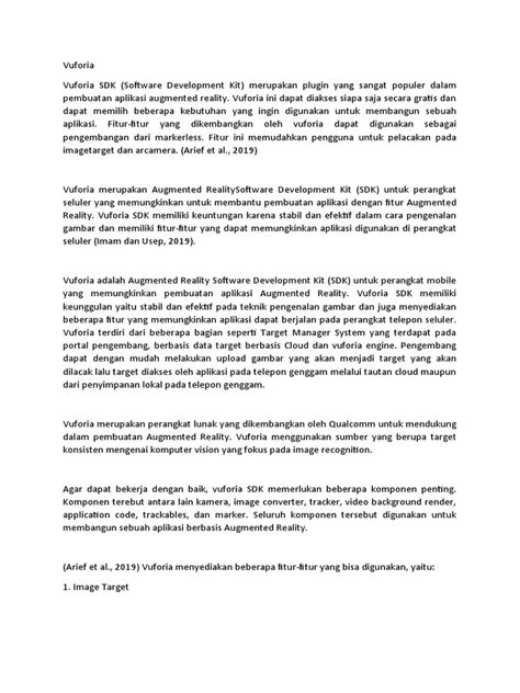 Vuforia Sdk Fitur Ar Untuk Mobile Pdf Komputer Teknologi And Rekayasa