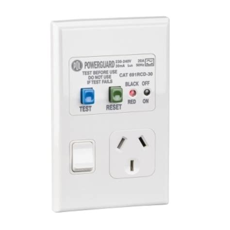 Pdl 600 Series Pdl 691 10a Rcd Protected 30ma Single Vertical Socket Outlet