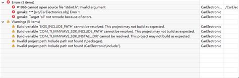 ccs awr1642boost how to set the correct include path in a new created