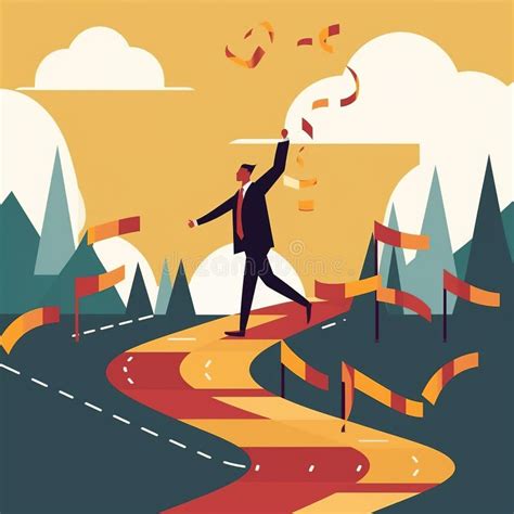 Path To Success Vector Illustration Generated By Ai Stock Illustration