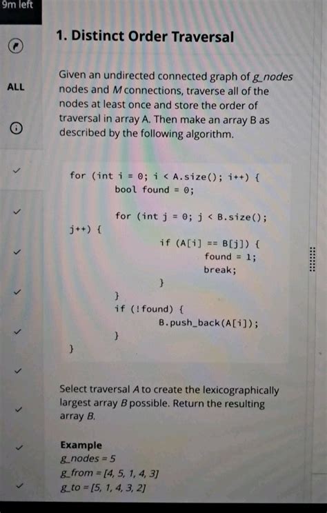 9 M Left 1 Distinct Order Traversal Given An Undirected Connected Graph