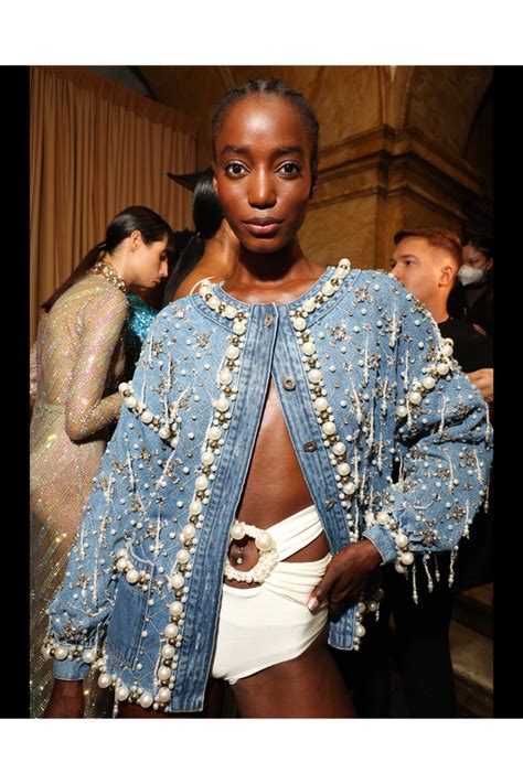 Hand Beaded Pearl And Rhinestone Denim Jacket Runway By Patbo Diy