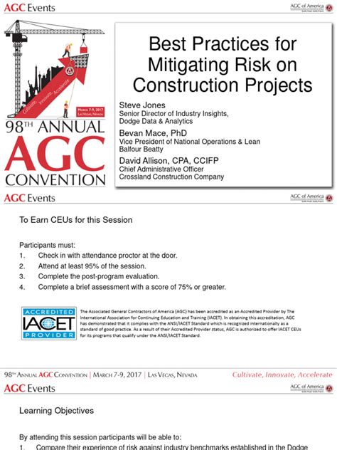 Best Practices For Mitigating Risk On Construction Projects Pdf