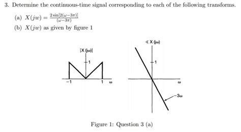 Solved 3 Determine The Continuous Time Signal Corresponding Chegg Com