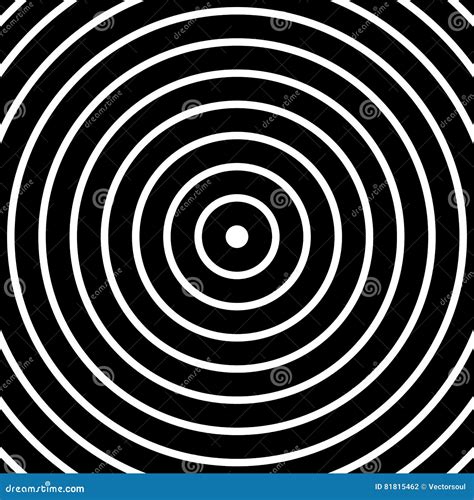Concentric Circles Pattern Abstract Monochrome Geometric Illustration Stock Vector