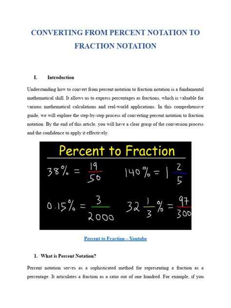 percent notation to fraction notation pdf mathematical notation