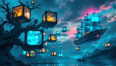 Free Luminous Cargo Dreamscape Image Surreal Fantasy Containers