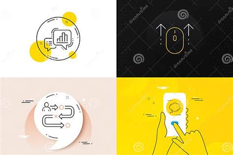 minimal set of swipe up graph chart and journey path line icons for
