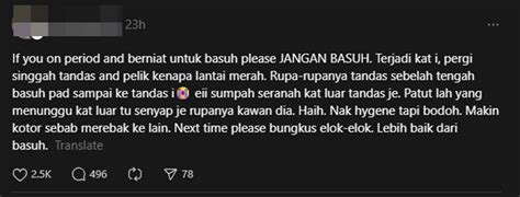 “pelik Kenapa Lantai Merah ” Pengotor Wanita Terkejut Ada Individu Cuci ‘pad Dalam Tandas