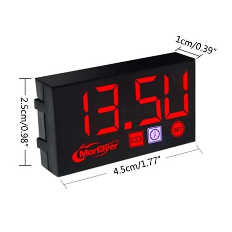 Compact LED Digital Display Time Voltmeter In Temperature Blue Alexnld Com