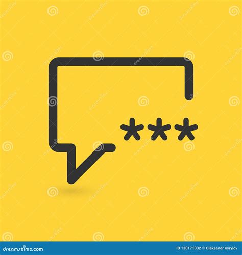 Illustration Of An Isolated Linear Chat Balloon With An Asterisk Password Protected Chat