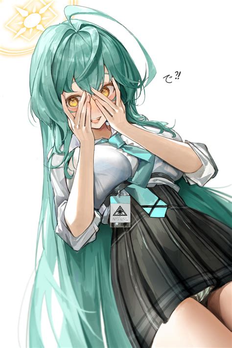 Kuren Kren Yume Blue Archive Blue Archive Absurdres Highres 1girl Ahoge Black Skirt